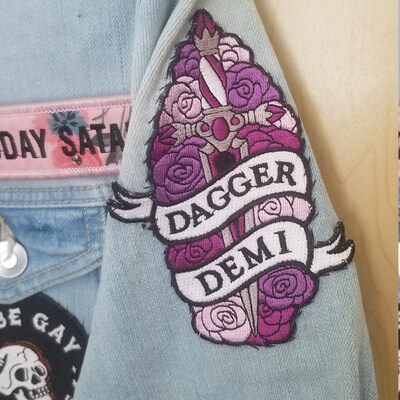 Dagger Demi Embroidered Patch - Etsy