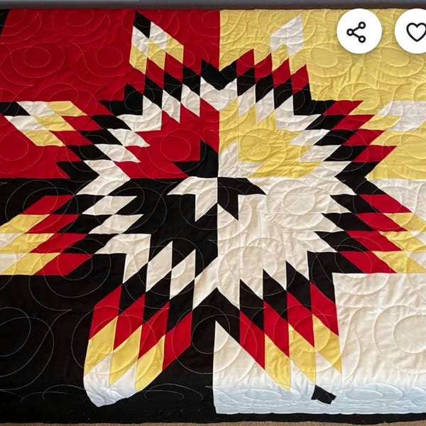 Handmade Native American Lakota Inspired Scrappy Traditional Star Quilt ...