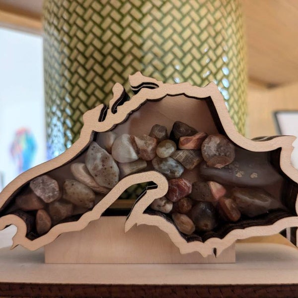 Michigan Yooper Upper Peninsula Shadow Box for Lake Superior Agates ...