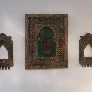 Wooden Carved & Distressed Gray Finished Mirror Frame Wall - Etsy