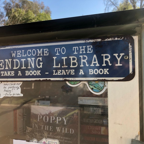 Lending Library Sign - Reading Community Share Library Sign - Book ...