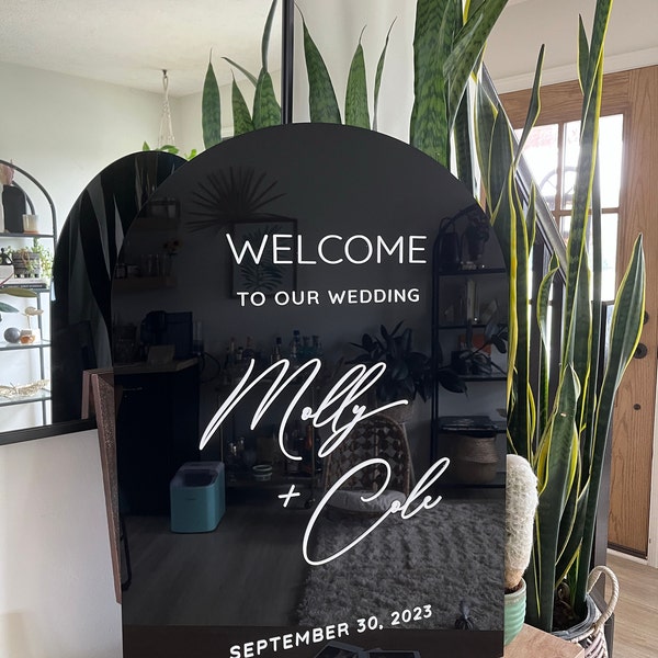 Arch Acrylic Welcome Sign for Wedding, Arched Welcome Sign, Modern ...