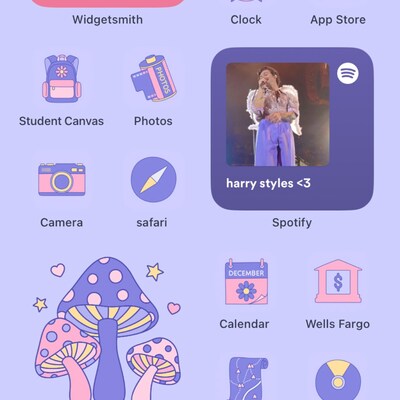 Cute Purple and Pink App Icon Pack, Ios 15 16 & Android App Icons ...