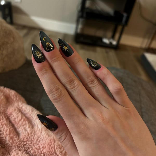 Silver Universe Nails/mercury Venus Press Ons/galaxy Gel Nails/pink ...
