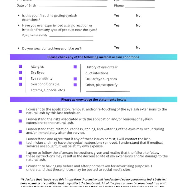 Editable Hyaluron Pen Consent Form With Info Page - Etsy