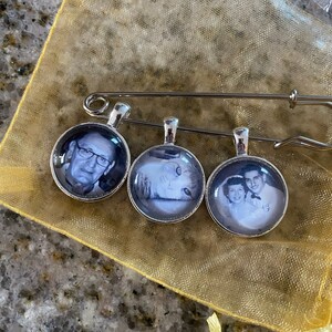 Custom Photo Lapel Pin W/1, 2, 3 or 4 Picture Charms Wedding Picture ...