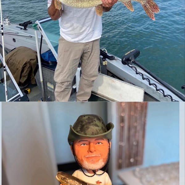Custom Fishing Bobblehead,personalized Fisherman Bobbleheads,custom ...