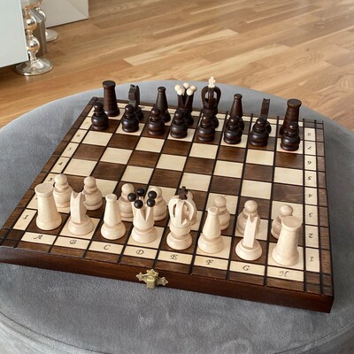 Large Chess Set 45x45cm 17.7x17.7 Inches. Tournament Mahogany and Maple ...
