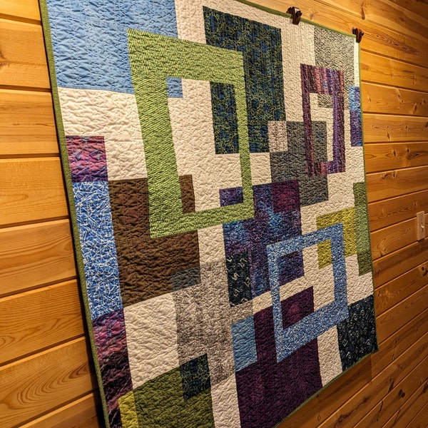 Modern Custom Quilt MODERN LINEAR Mid-century Design. Made to Order ...