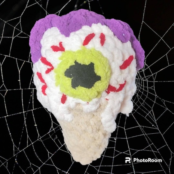 Eye Scream Crochet Pattern: Creepy Halloween Keychain (PDF) - Etsy