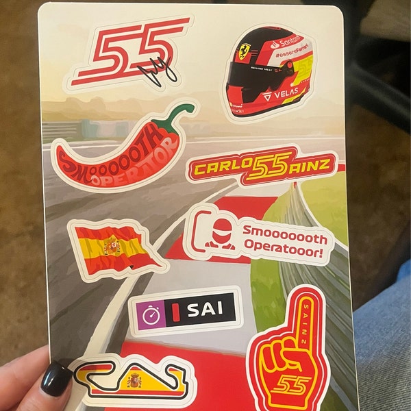 F1 Sticker Sheets Carlos Sainz Sticker Sheet | 9 Stickers | Bottles ...