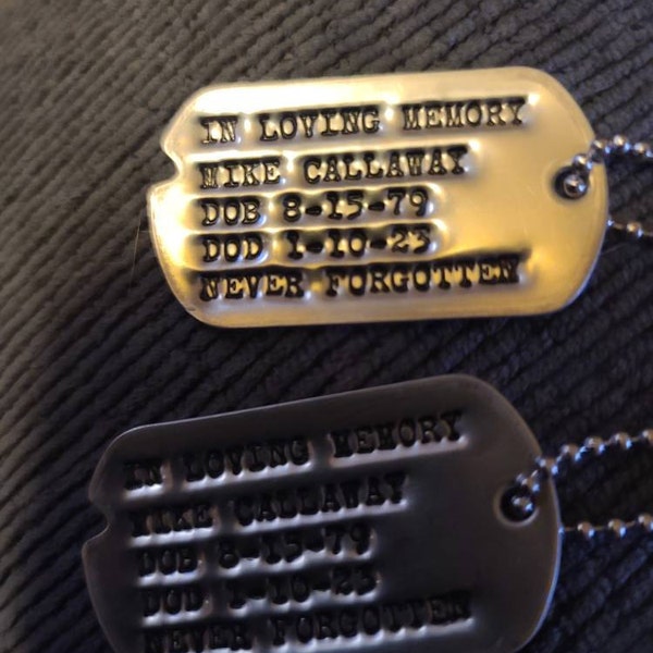 2-world War II Notch Dog Tags 18 Letter Line Debossed (stamped In ...