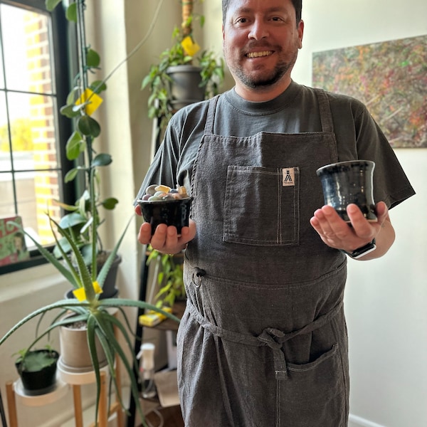 Dark Gray Durable Cotton Canvas Pottery Apron Ceramic Apron Throwing ...