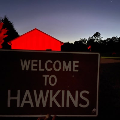 Hawkins Plastic Sign Stranger Things 00046 - Etsy