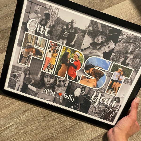 Our First Year Personalized Photo Collage, One Year Anniversary Gifts ...