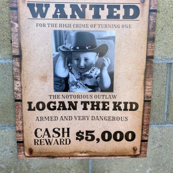 Custom Wanted Poster for Rodeo Birthday - My First Rodeo - Country ...