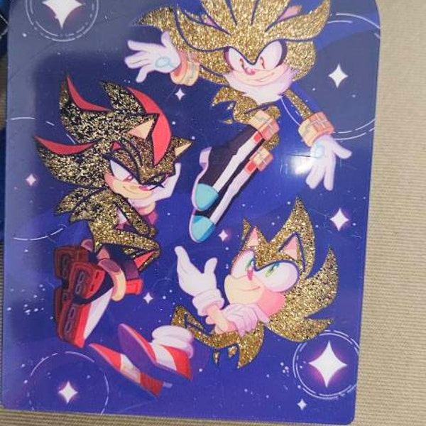 Super Sonic Shadow Silver Glitter Quicksand Charm - Etsy