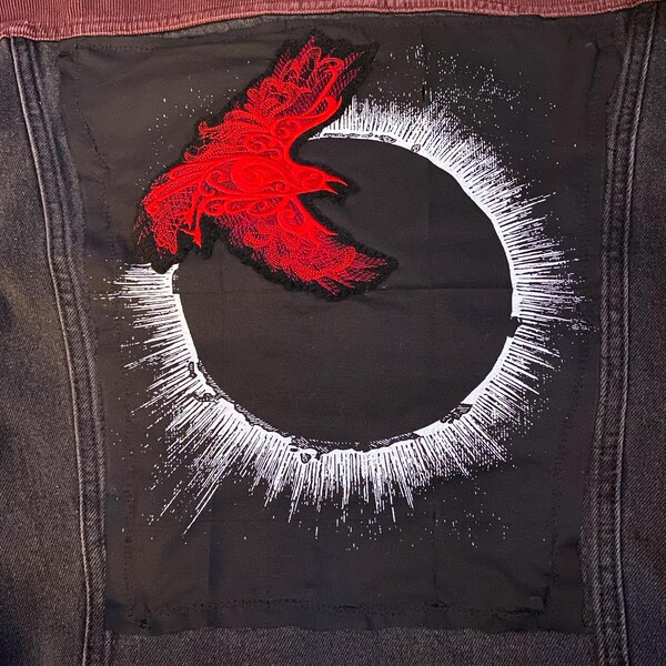 Solar Eclipse Back Patch: Screen Printed Cotton Sew on Backpatch for ...