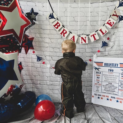 Military Jet Baby Shower Decorations Custom Jet Birthday Banner ...