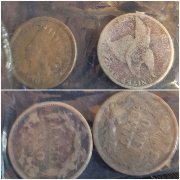 1888 Indian Head Pennies, Old US Coins, Antique Copper Penny, Coin ...