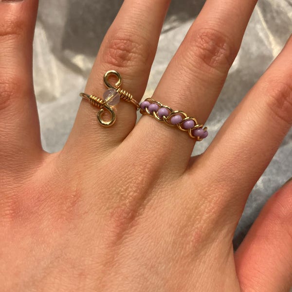 Mystery Gold Ring Set| Wired Wrapped Rings| Wire Wrapped Jewelry ...