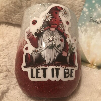 Gnome Let It Be Vinyl Sticker, Daisy Let It Be Vinyl Sticker, Gnome ...