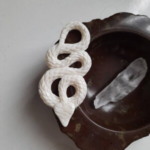 Hand Carved Rattle Snake, Bone Carving, Jewelry Making Supplies B6142 ...