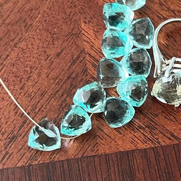 5 Match Pair, Finest Quality, Peacock Blue Hydro Quartz Cut Stone Fancy ...