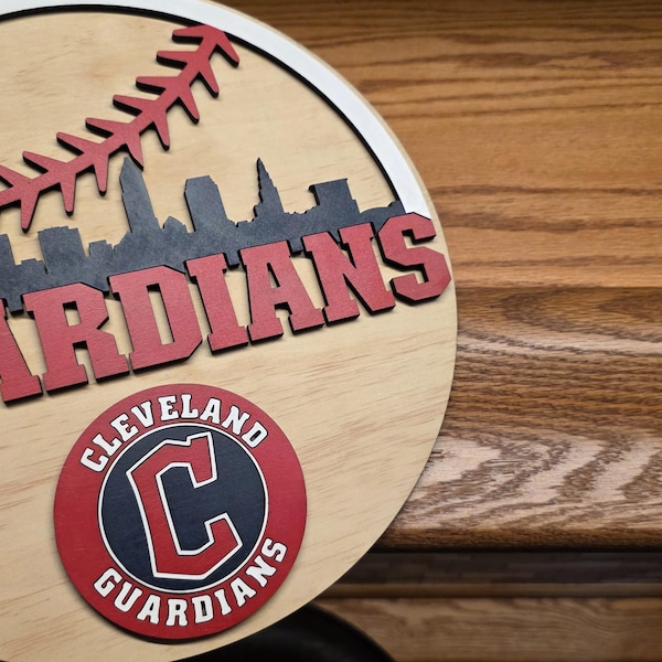 Cleveland Guardians Baseball Wood Sign: Sports Man Cave Decor - Etsy