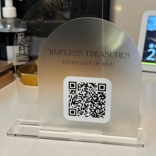 Double Arch QR Code Acrylic Display Sign - Social Media, Menu ...