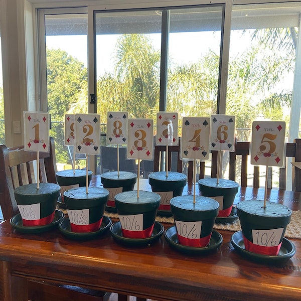 Alice in Wonderland Table Numbers 1-20, Mad Tea Party Decor, Onederland ...