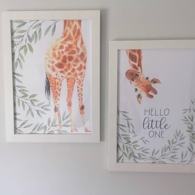 Giraffe Prints, Hello Little One, Safari Animals, Gender Neutral ...