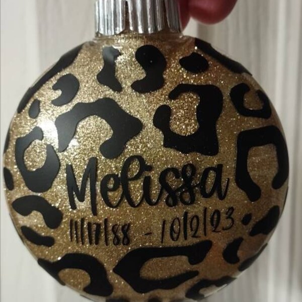 Leopard Print Ornament Personalized, Leopard Ornament Sets ...