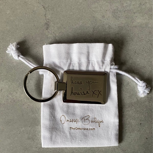 Personalised Key Ring With Handwriting Engraved, Actual Handwriting ...