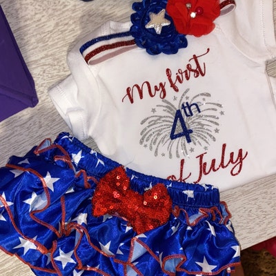 First 4th of July baby Girl's 1st Fourth of July Outfit ,red White and ...