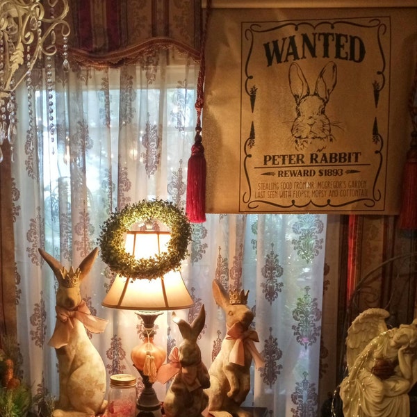 Wanted Peter Rabbit Stencil, Peter Rabbit Vinyl Decal, Rabbit Stencil ...