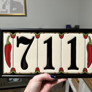 House Numbers Craftsman Rose Set Address Tiles, Craftsman Rose Design ...