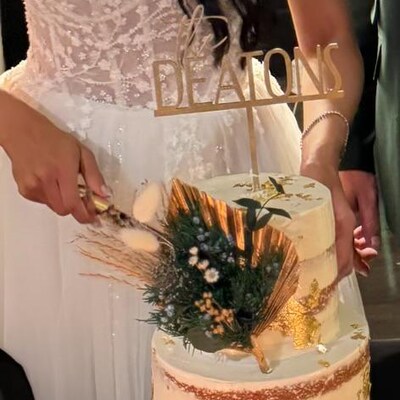 Gold & Emerald Green Cake Topper Boho Winter Christmas Wedding Birthday ...