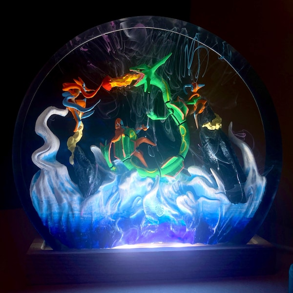 Lamp Bomb Epoxy Resin Wood, Custom Resin Lamp,red Resin Lamp,3d Print ...