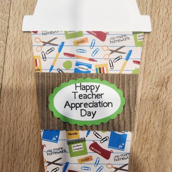 Teacher Appreciation Day Gift Card Holder, Coffee Gift Card Holder for ...