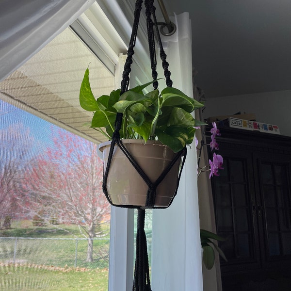 Hand Crafted Macrame Plant Hanger- Lamb's Wool 35" - Etsy