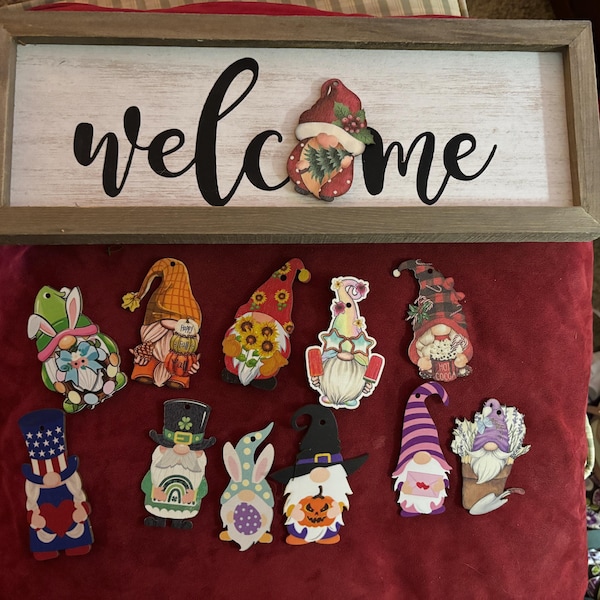Interchangeable Welcome Gnome Sign for Front Door Home Decor New Home ...
