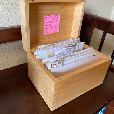 Recipe Box for 3x5 Cards, Divider Made of Cherry, Purpleheart, and Oak ...