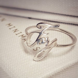 Custom Name Ring Children Name Ring Sterling Silver Ring Personalized ...