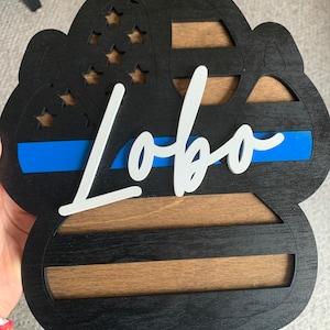 Police K9 Paw Print Sign, Thin Blue Line K9 Sign, Law Enforcement Decor ...