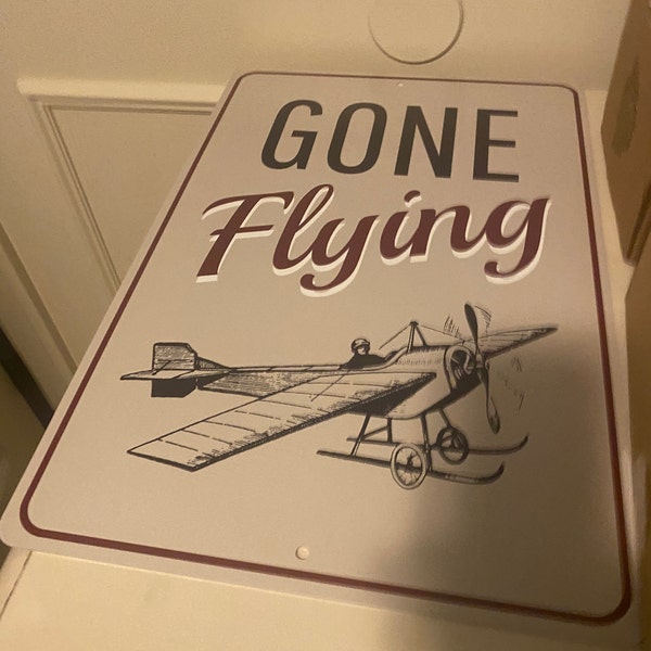 Gone Flying Sign, Flying Plane Sign, Airplane Decor, Airplane Pilot ...