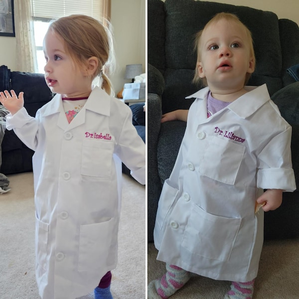 Personalized Kids Dinosaur Lab Coat With Tyrannosaurus Rex Embroidery ...
