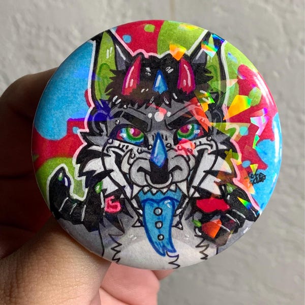 Custom Furry Fursona Badge | Furry Badge Commissions | Fursona Fursuit ...