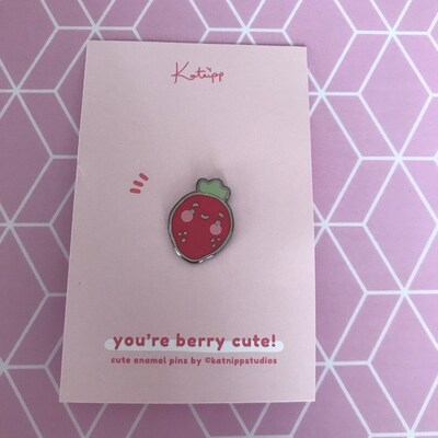 Lil Kawaii Strawberry Enamel Pin Cute Strawberry Pin Accessories ...