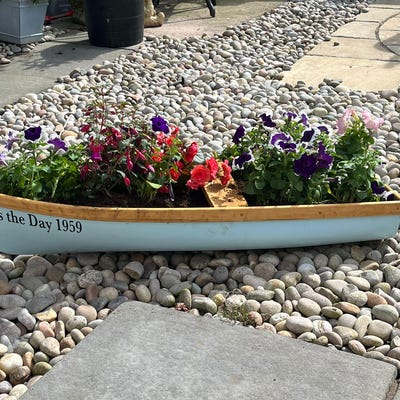 Large Boat Planter, Personalised, Plant/flower Pot, Garden, Pond, Home ...